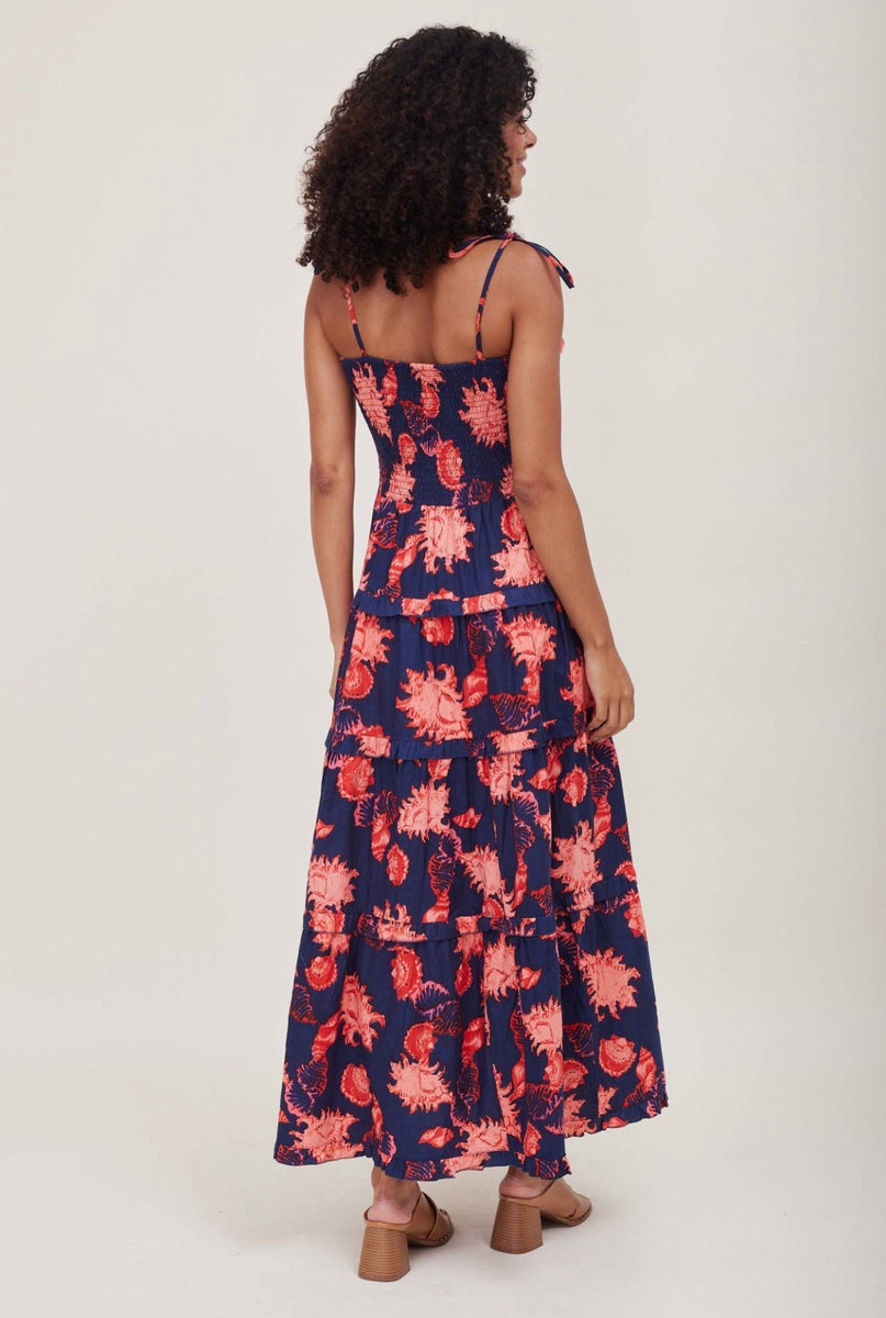 Deep Shells Smocked Maxi Dress – The Kin